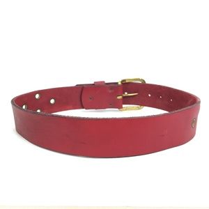 Vintage | Accessories | Vintage Distressed Red Leather Belt | Poshmark
